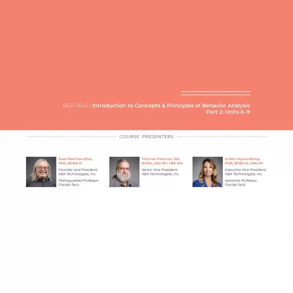 BEH 5041: Introduction to Concepts & Principles of Behavior Analysis Part 2 | ABA Technologies